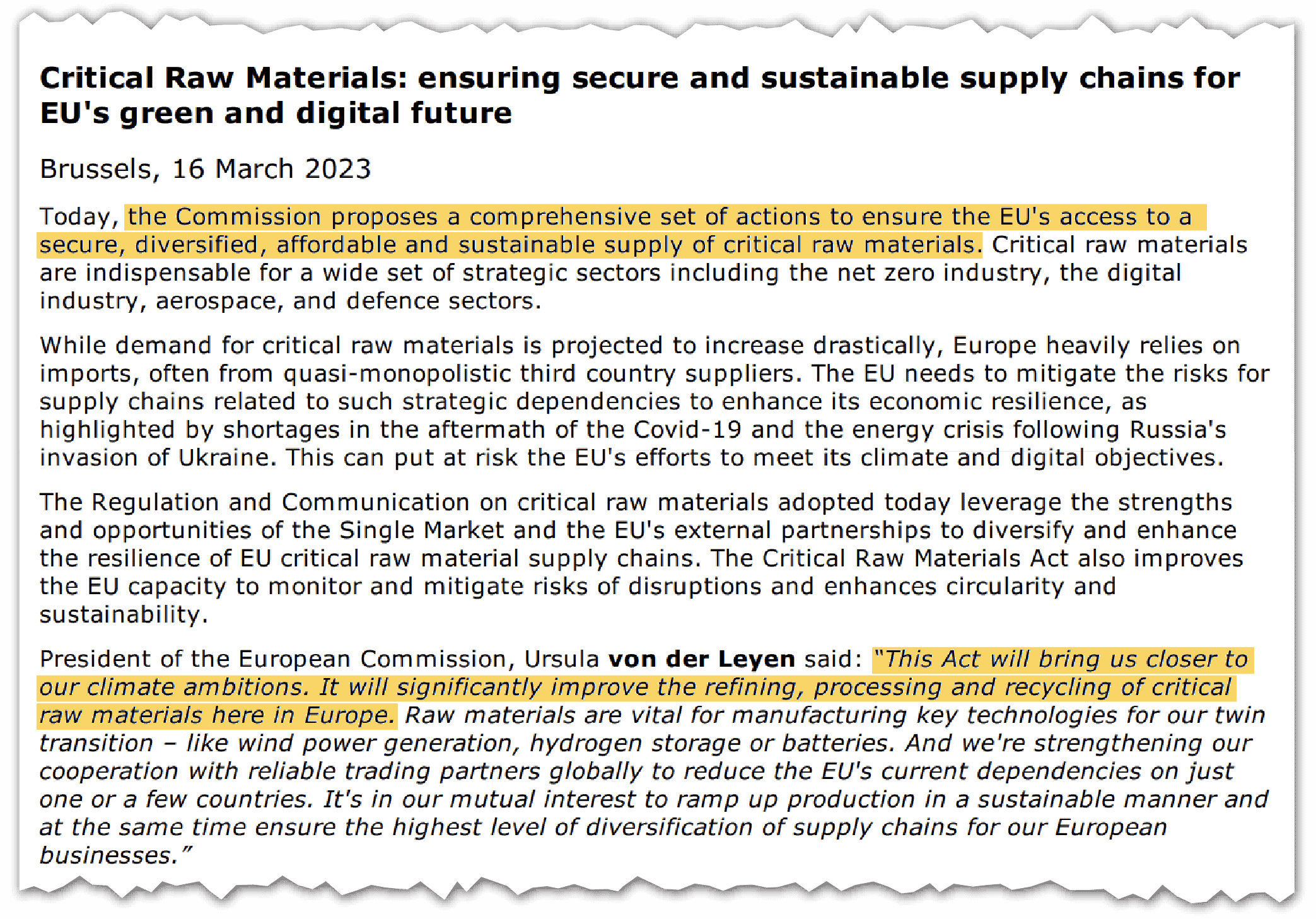 Can the European Union overcome its deep reliance on China’s critical ...